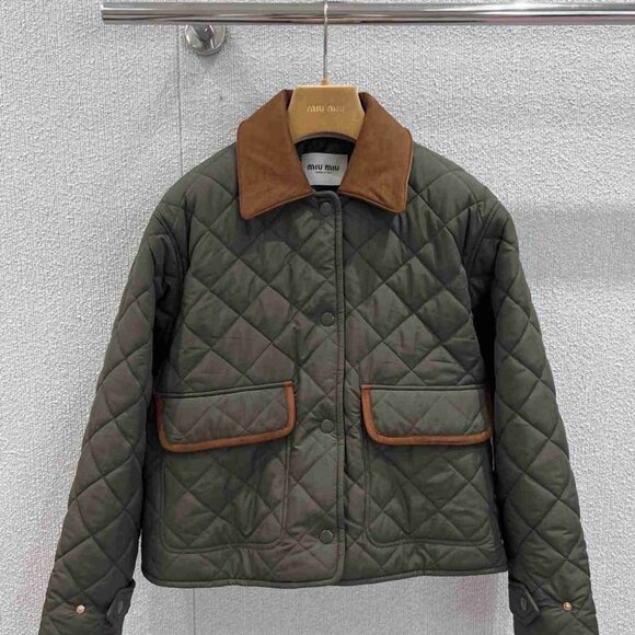 Miu Miu | Jackets & Coats | Miu Miu Olive Quilted Puffer Jacket | Poshmark